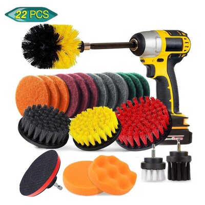 22pcs Electric Drill Brush Set Bathroom Surfaces Tub Tile an
