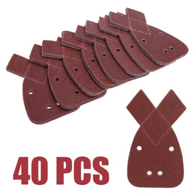 40Pcs 40/60/80/120 Grit Mouse Sanding Sheets Sander Pads Set