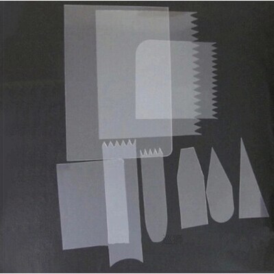 Multi-functional plastic cake scraper 9 piece set of transpa