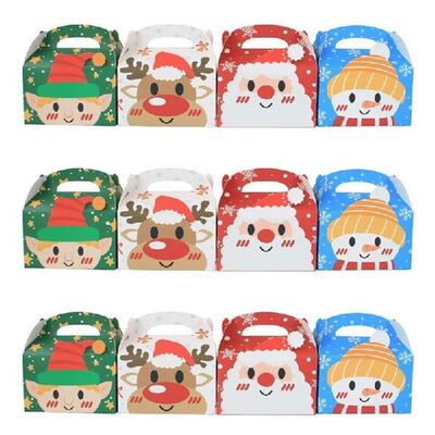 12Pcs Lovely Cake Wrapping Boxes Xmas Party Paper Candy