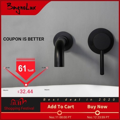 Hot And Cold Water Bathroom Faucet Wall Mount Mixer Sink Tap