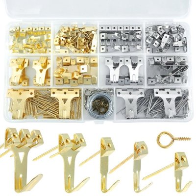 243Pcs Picture Hangers Kit 10/20/30/40/75lbs Metal Photo Pic