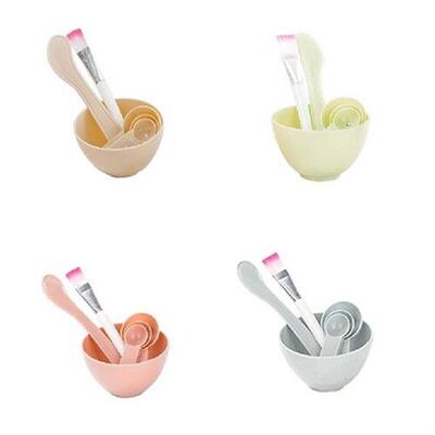 4 Pieces Set Facial Brush Bowl Spoon Bar Cosmetics DIY