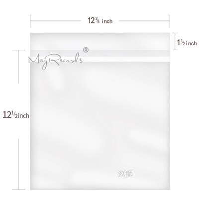 50PCS Resealable 4 Mil Flap Outer Plastic Vinyl Record Outer