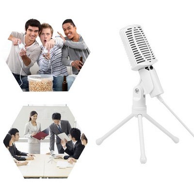 Stereo Microphone Condenser Sound Podcast Studio 3.5mm 360