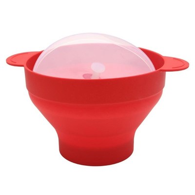 Microwave Popcorn Popper Collapsible Silicone Bowl with Lid