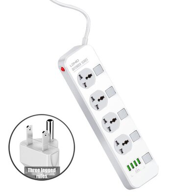 4 USB Power Strip Independent Switch Universal Socket for Ph