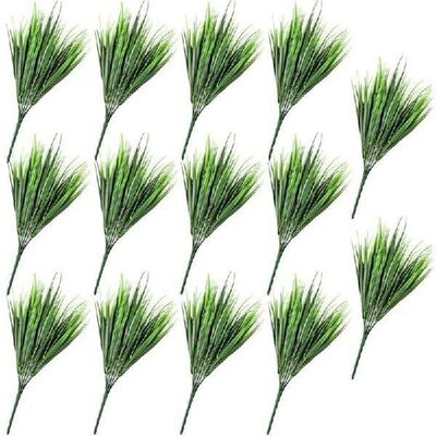 14Pcs Artificial Plants Fake Plastic Greenery Shrub Bushes