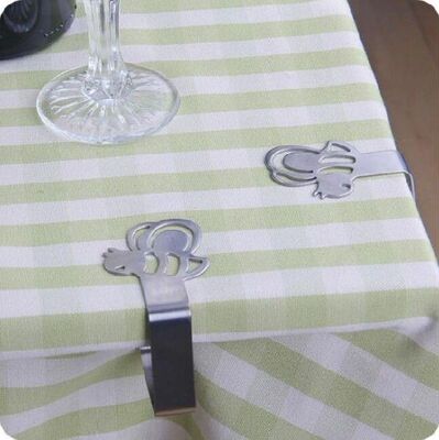 Home Stainless Steel Dining Table Cloth Fitted Clip Table