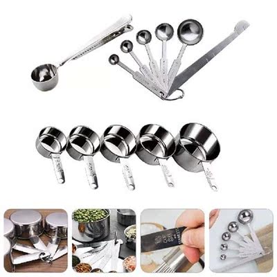 12 Pcs Kitchen Measuring Set Stainless Narrow and Stackable