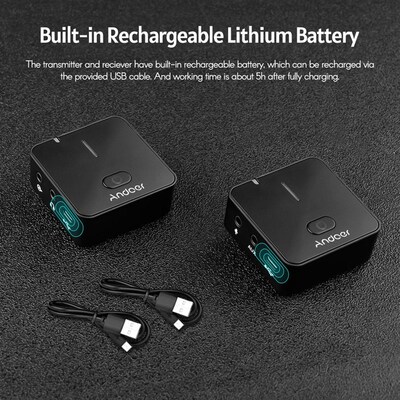 Andoer MX5 2.4G Wireless Recording Microphone System Transm