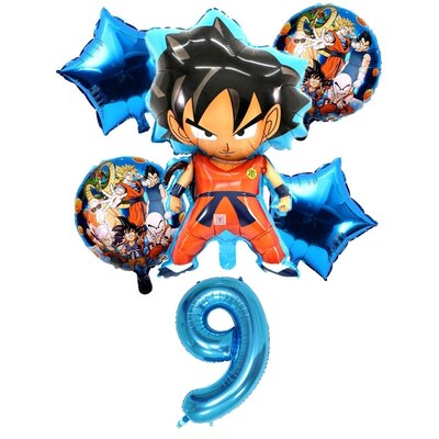 New 6pcs/set Son Goku Cartoon Saiyan Goku Foil Balloons