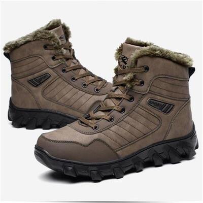 Men Hiking Shoes Winter Keep Warm Walking Jogging Shoes High