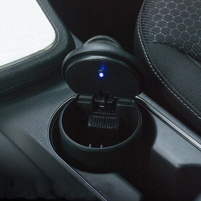 Car Ashtray Detachable Automotive Ashtray with Lid Blue Led