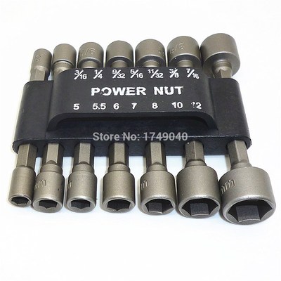14pcs Professional Socket Nut Driver Set Metric SAE Socket W
