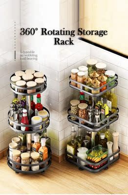 360 Degree Rotating Storage Rack For The Kitchen For Conveni