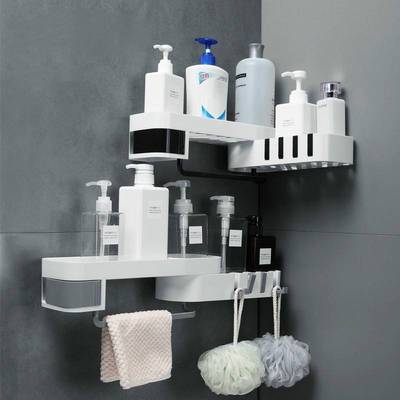 Toilet storage rack, bathroom rack, traceless rotating