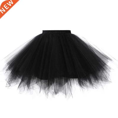 Princess Midi Fairy Tulle Skirt Pleated Dance Tutu Skirts Wo