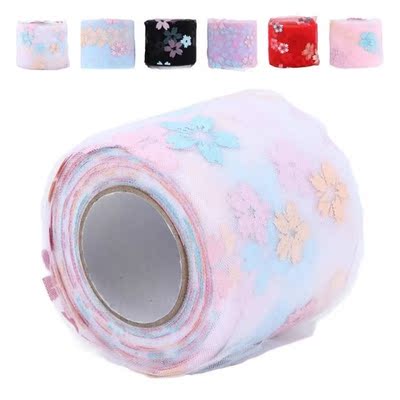 Printed Tulle Fabric Feel Comfortable Polyester Printed Tull