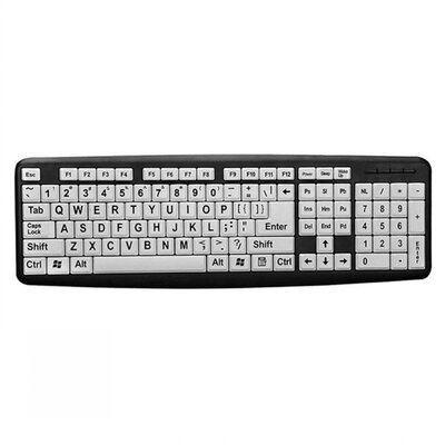 Portable 107 Key USB Wired Large Print Computer Keyboard for