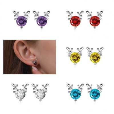 Tree Elk Christmas Ornaments Hanging Star Earring New Year M