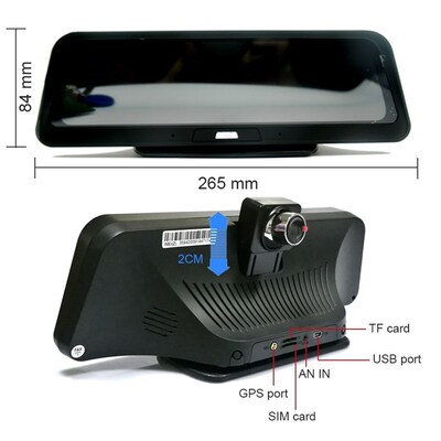 Anfilite 10 inch IPS Screen 4G Car Dash Cam Dual Lens Andro