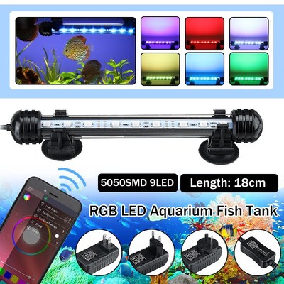 18cm LEDs Aquarium Lighting Fish ank Light 9LED APP RGB Bar