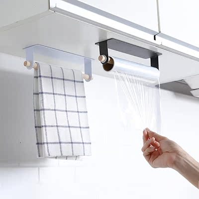 Kitchen Self adhesive Roll Paper Holder Towel Storage Rack
