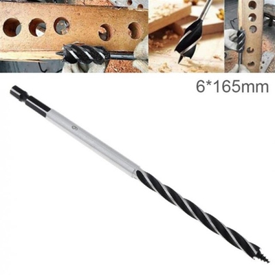 1pcs 6 x 165mm Four-slot Woodworking Drill Bit Hole Drilling
