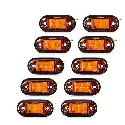 10PCS Warning Lights LEDs Diode Light Trailer Truck Yellow O
