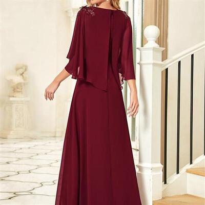 Elegant Chiffon Evening Dress Womens V Neck Backless Wholes