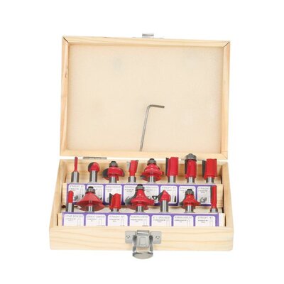 15PCS Milling Cutter Router Bit Set 8mm Shank Mill Woodworki