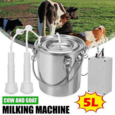 5L Electric Milking Machine Stainless Steel Milker Farm Cow