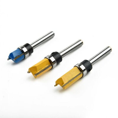 3Pcs 1/4 Shank Template Trim Hinge Mortising Router Bit Stra