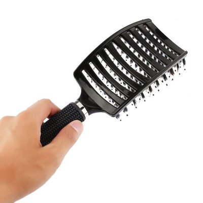 Hair Scalp Massage Comb Hairbrush Bristle Nylon Women Wet Cu