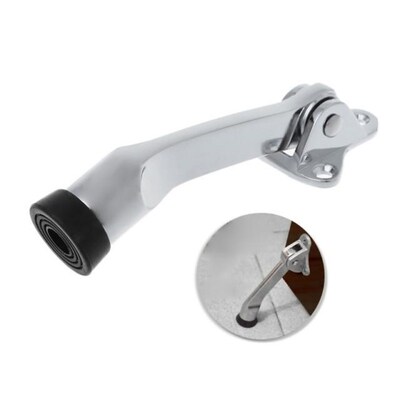 Zinc Alloy Satin Chrome Lever Door Stopper With Rubber Feet