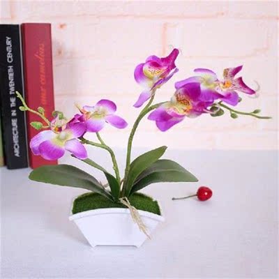 Plastic Artificial Orchid in Pot Butterfly Orchid  Plant Flo