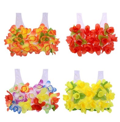 Hawaiian Luau Flower Bra For Adults Kids Dance Party Summer