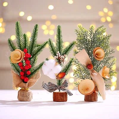 3 Buah Dekorasi Pohon Natal Mini Desktop Simulasi Pohon