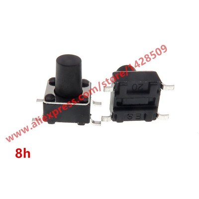 200PCS SMD Switch 6X6X8mm 4Pin Tactile Tact Push Button Mic