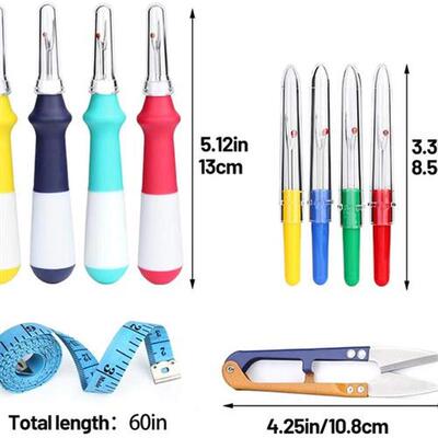 10 PCS Sewing Seam Ripper With Scissors, Ergonomic Stitch Re