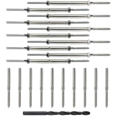 10 Pairs Lag Screw Swage Turnbuckle Tensioner And Lag Screw