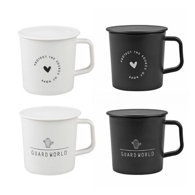 Nordic Style Coffee Cup Mug Tea Milk Cups with Lid Home Offi