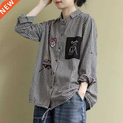 Plus Size Women Casual Shirt New 2020 Korean Style Vintage P