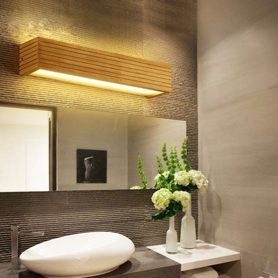 Wooden Bathroom Mirror light Hallway led Wall Lights lamp Be