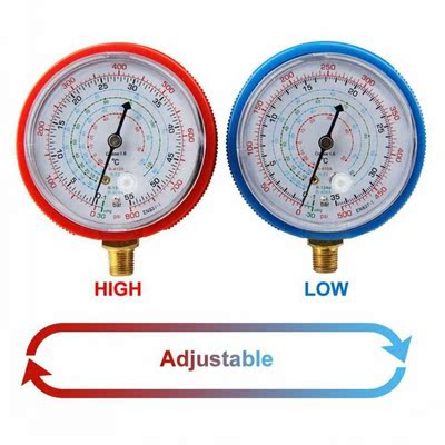 2PCS Refrigerant Low High Pressure Gauge R22 R404A R134A R41