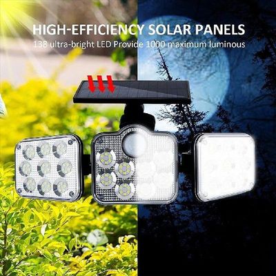 Solar Power Pathway Light 3 Heads Outdoor Wall Light