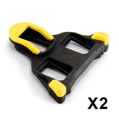 One set 2 x Bicycle Bike Self-locking Pedal Cleats Set Yello