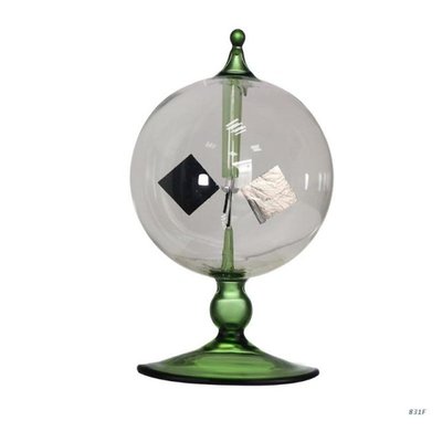 Handmade Radiometer Crookes Solar Powered Green Glass Windmi