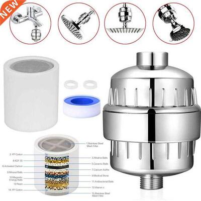 Shower Head Filter Hard Water Softener Cartridge Kit 15 Stag